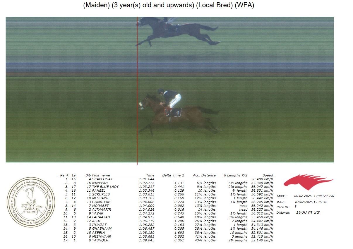 Entries for race 8 on 07 February 2025 - The Bahrain Turf Club
